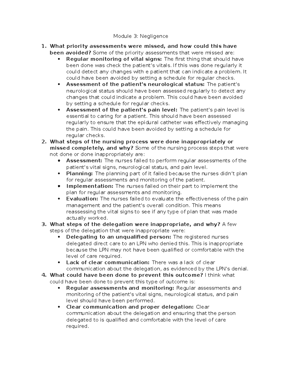 Mod 3 Case Study Negligence - Module 3: Negligence What priority ...