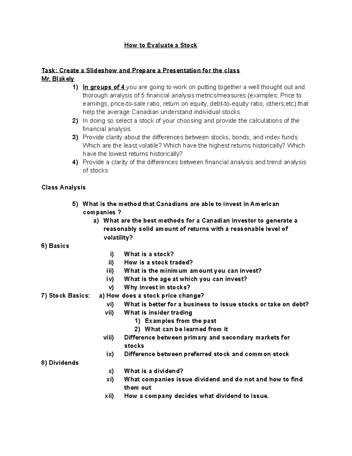 Copy of BAT4M Stocks Basics Corporations Analysis Decision Making - How ...
