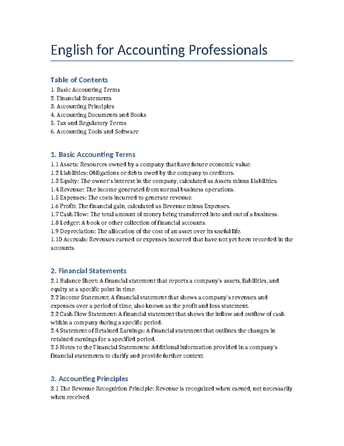 English for Accounting Professionals - Basic Accounting Terms 2 ...