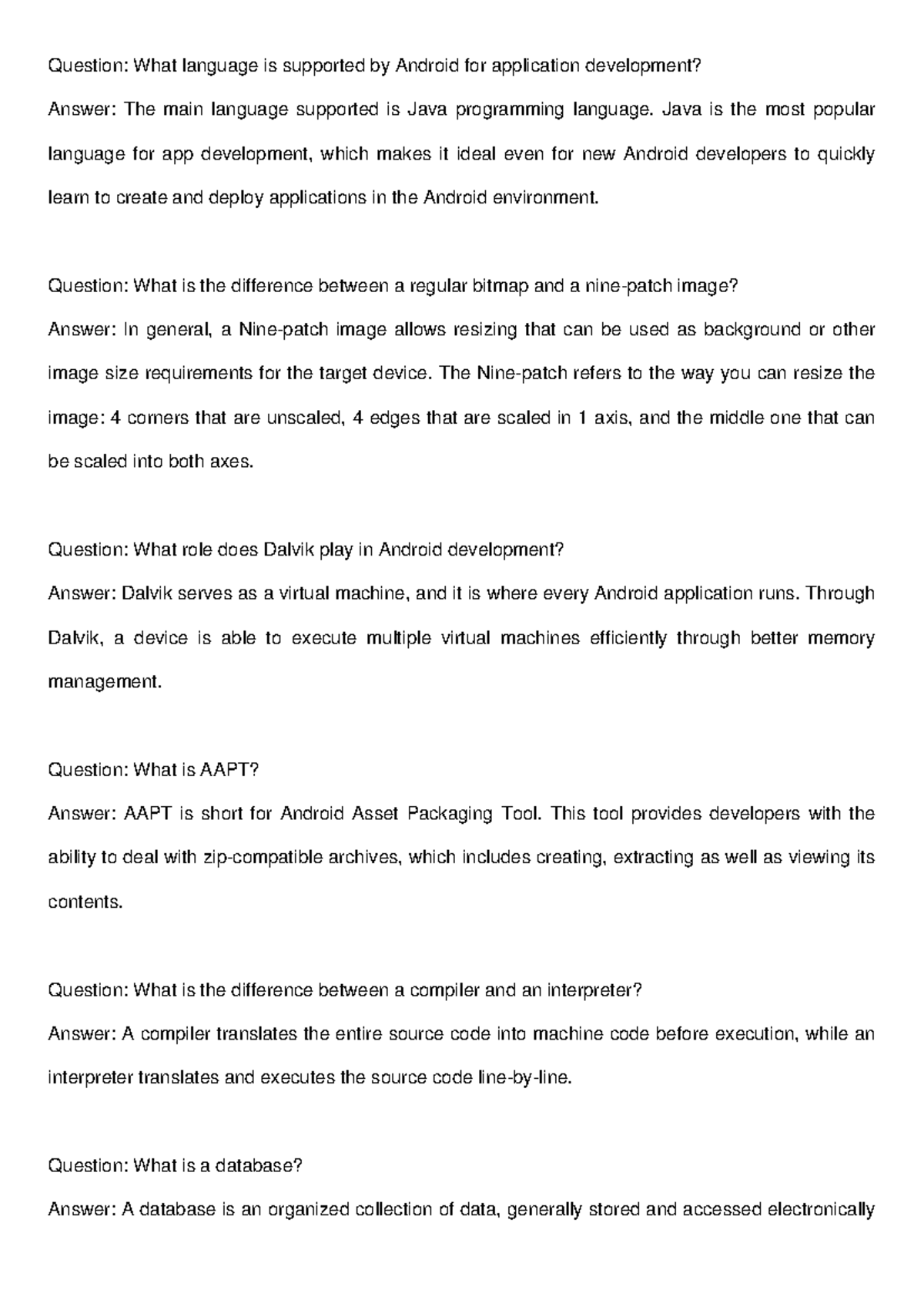 Photographer toils drisk - Question: What language is supported by Android for application - Studocu