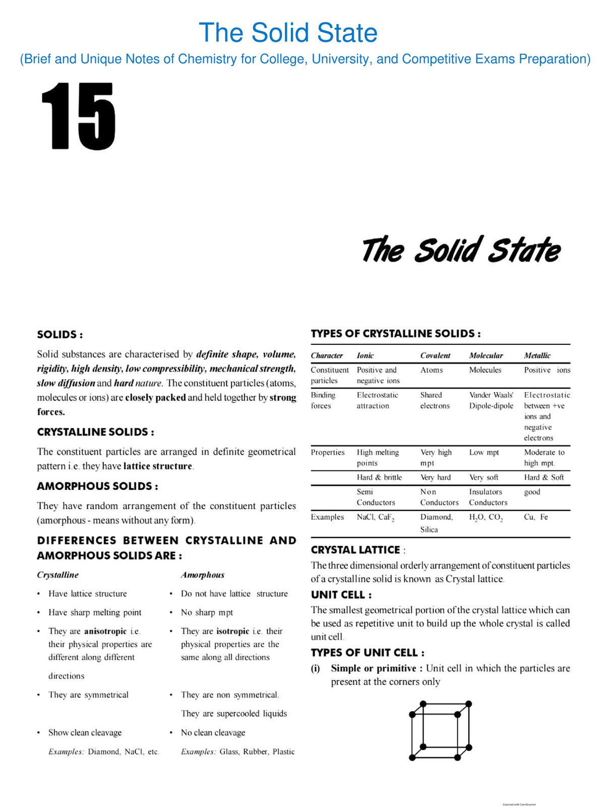 The Solid State - General Chemistry - Studocu