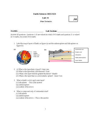 Earth Science Lab 3 - lab - Peyman Naderi 251081627 Lab Section: Monday ...