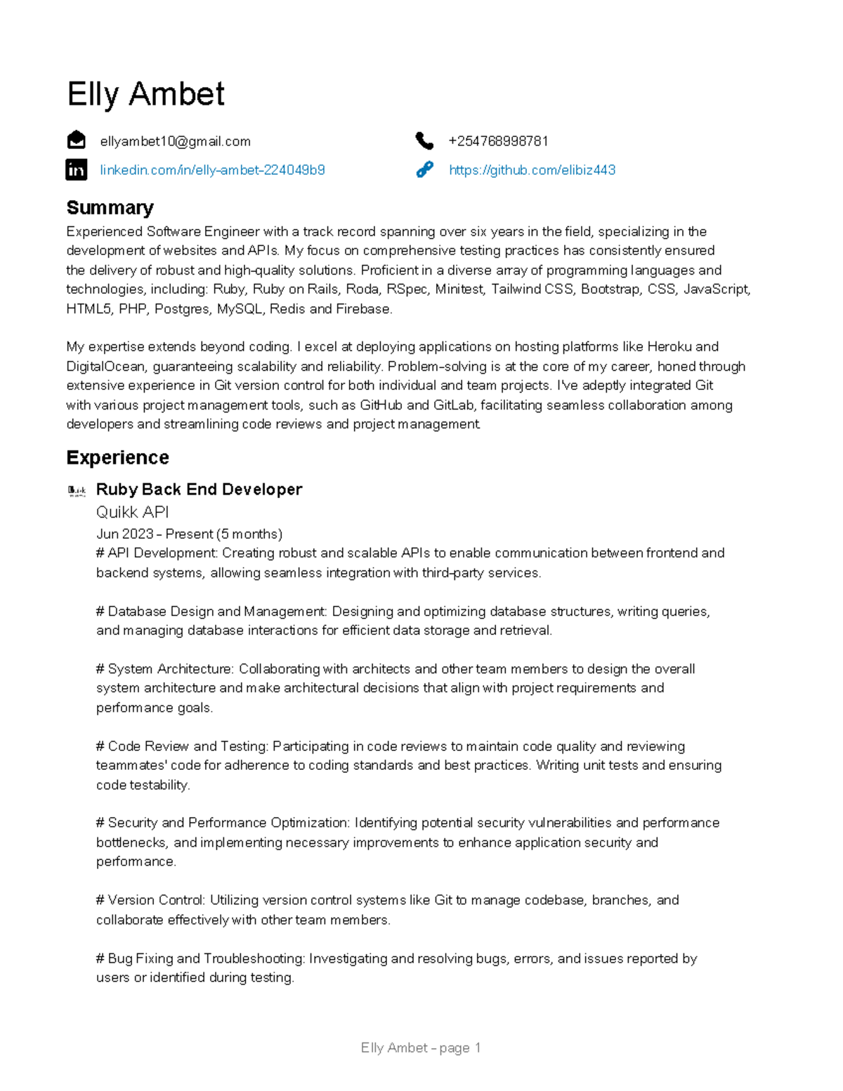 Elly Ambet - Resume - Elly Ambet ellyambet10@gmail + linkedin/in/elly-ambet-224049b9 github ...