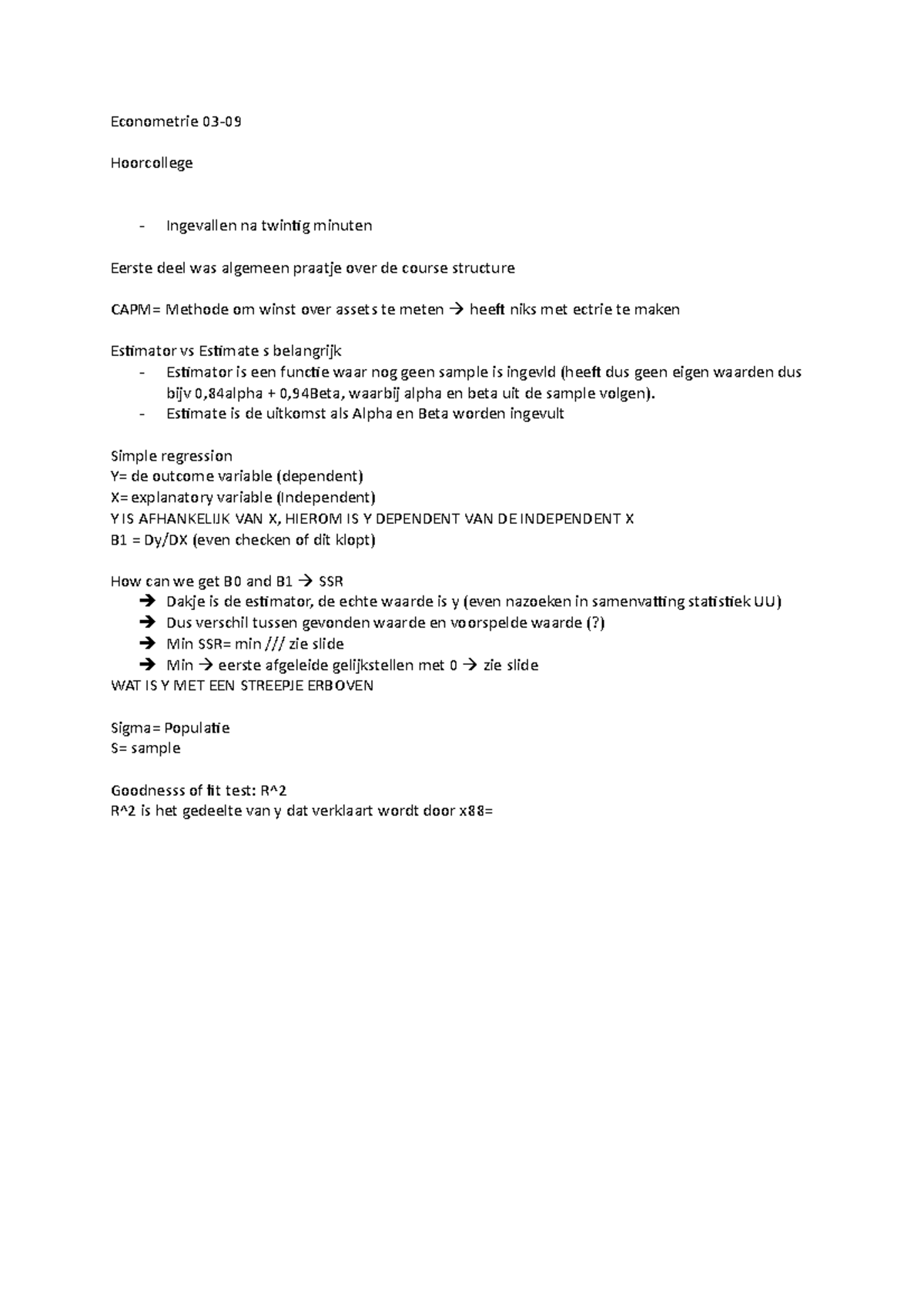 Econometrics Lectureandtutorial Notes Week1 Econometrie 03 09