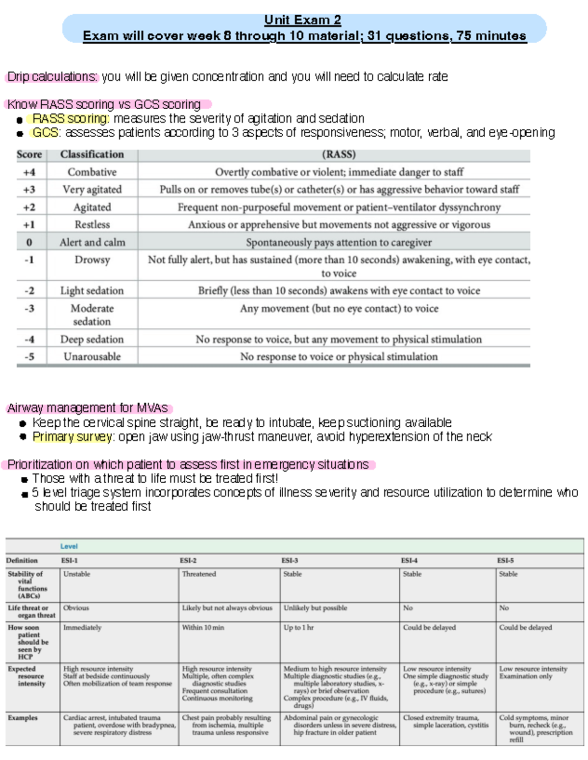 MS IV exam 2 SG - Unit Exam 2 Exam will cover week 8 through 10 ...