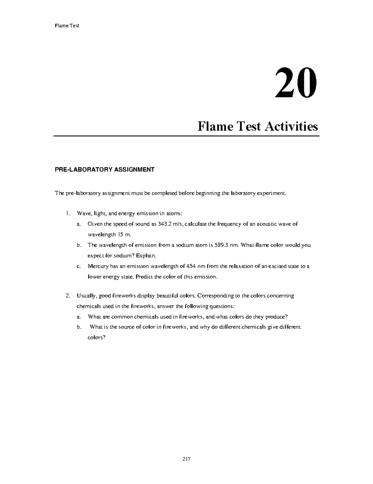 5. Flame Tests Activities-2023 - 20 Flame Test Activities PRE ...