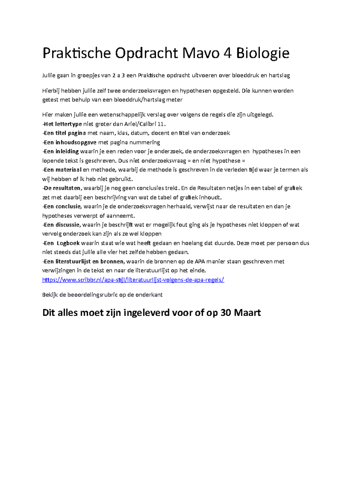 Praktische Opdracht Mavo 4 Biologie 2023 - Praktische Opdracht Mavo 4 ...