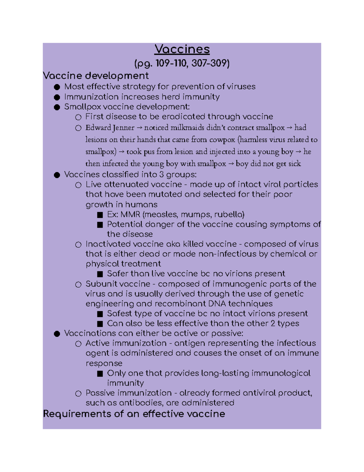 Vaccines - Class notes from microbiology with Heather Balyeat ...