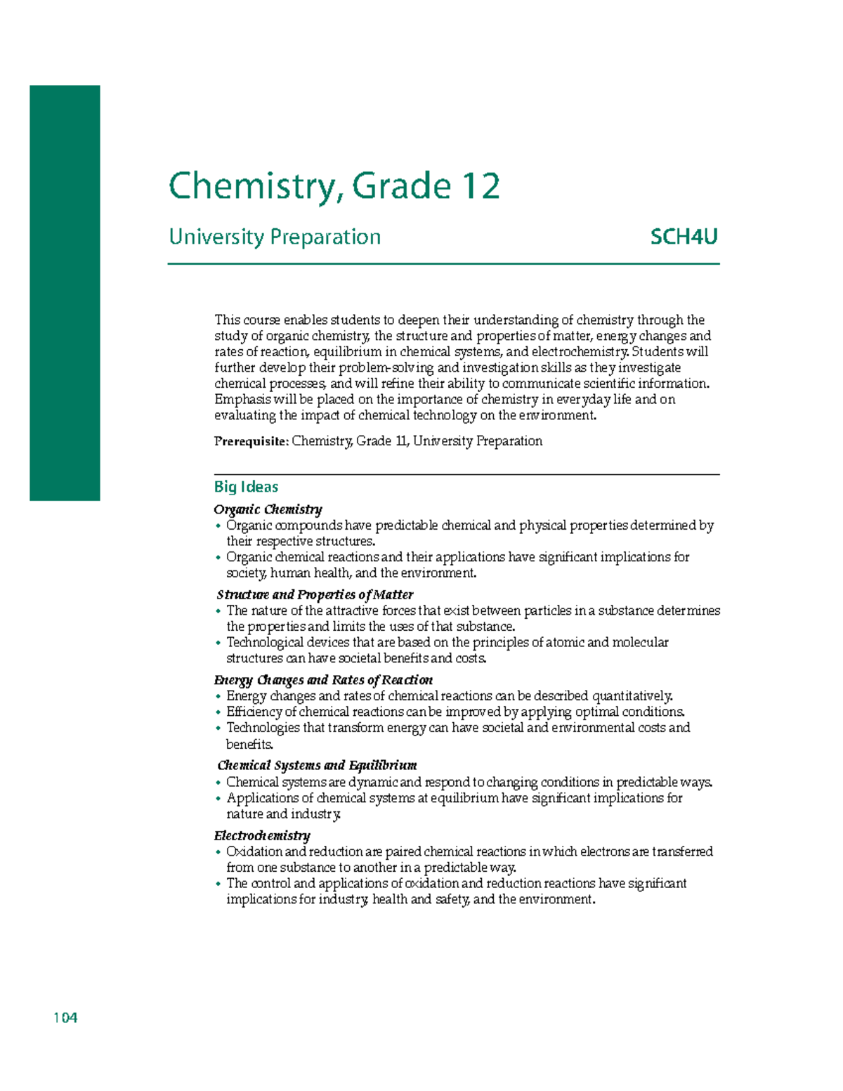 Chemistry - ..... - Chemistry, Grade 12 University Preparation SCH4U ...