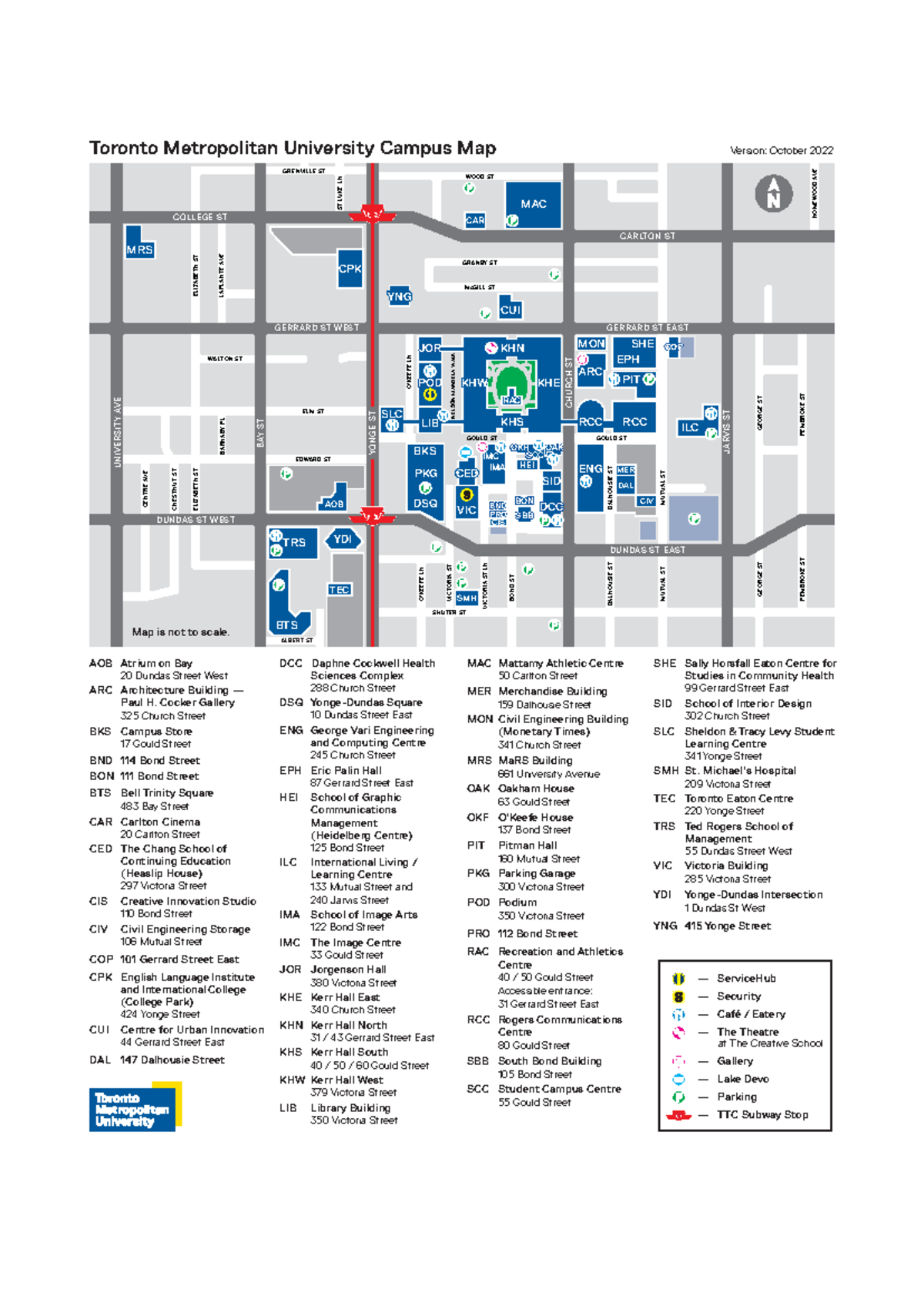 Tmu map - OTHER - Toronto Metropolitan University Campus Map Version ...