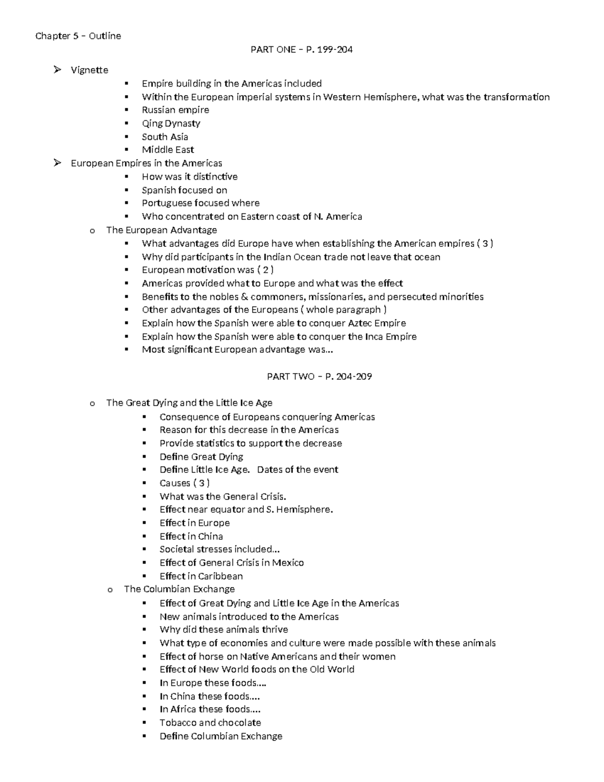 Chapter+5+Outline - history - Chapter 5 – Outline PART ONE – P. 199 ...