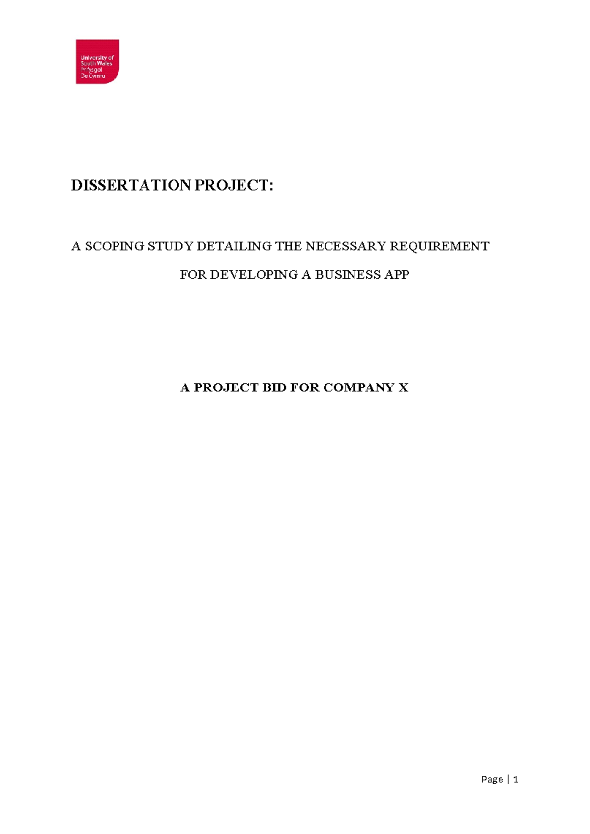 BS4D03 - Pass example - good - DISSERTATION PROJECT: A SCOPING STUDY ...