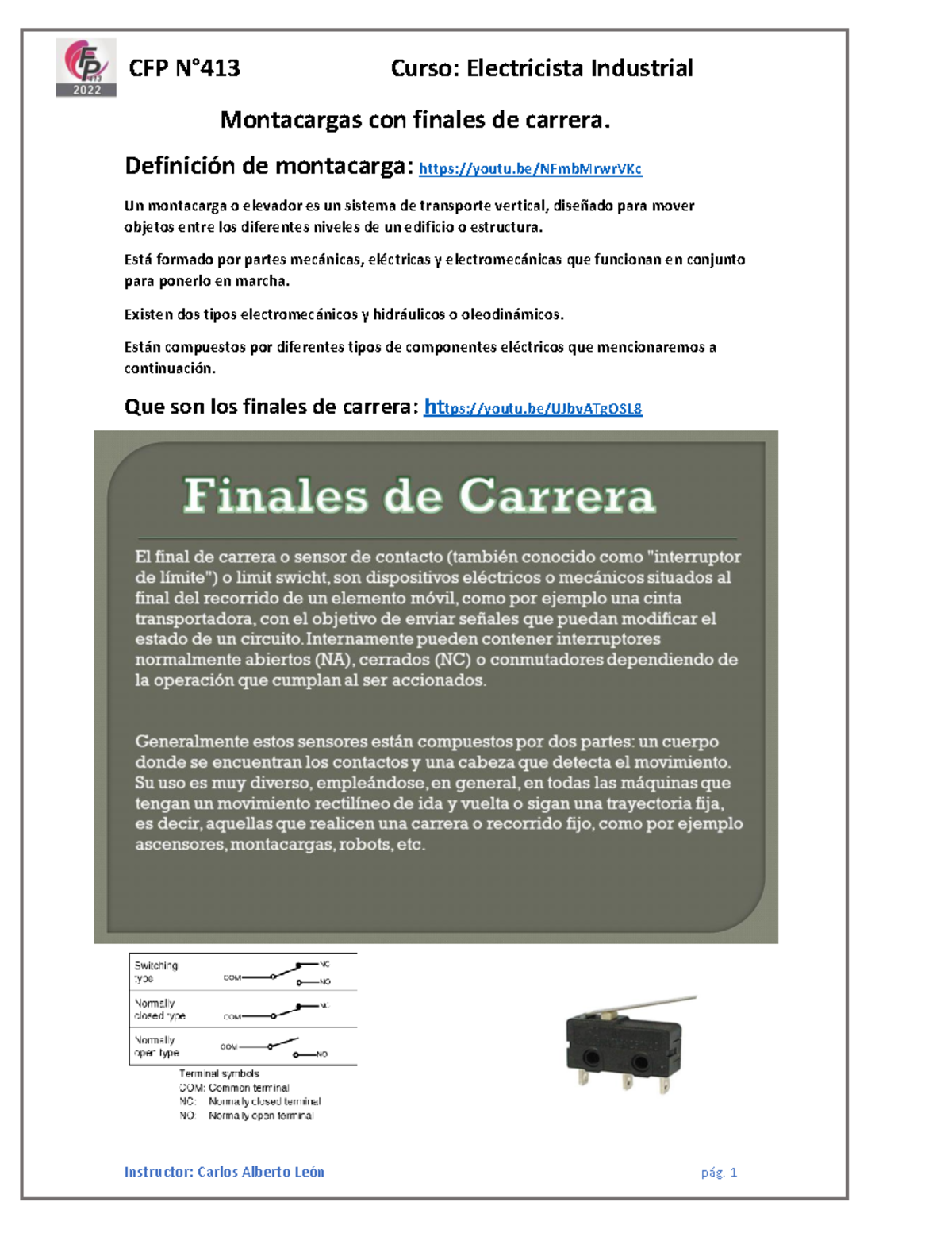 Montacargas con finales de carrera instalador Industrial 29-08-2022 - Montacargas con finales de ...
