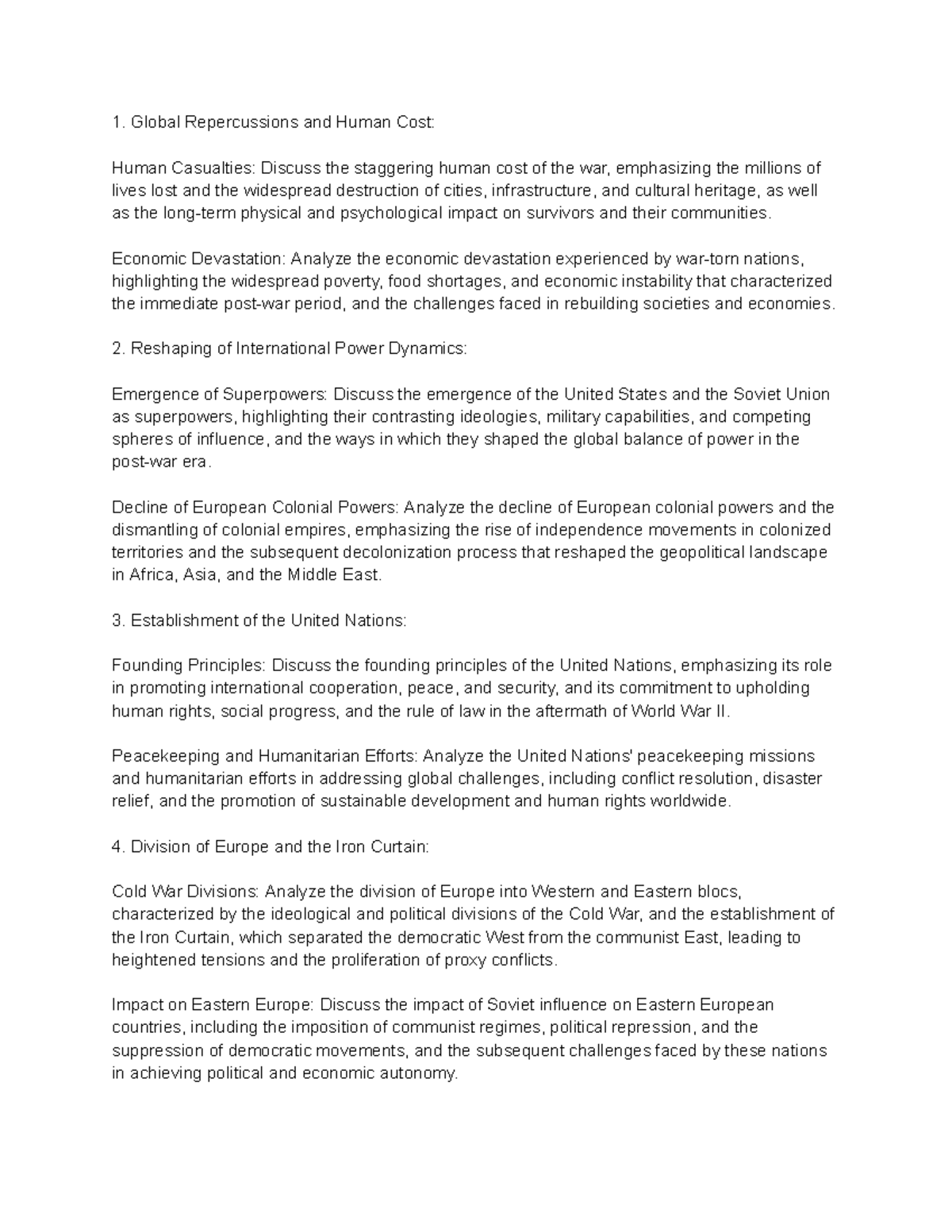 The Aftermath and Impacts of WW2 - Global Repercussions and Human Cost ...