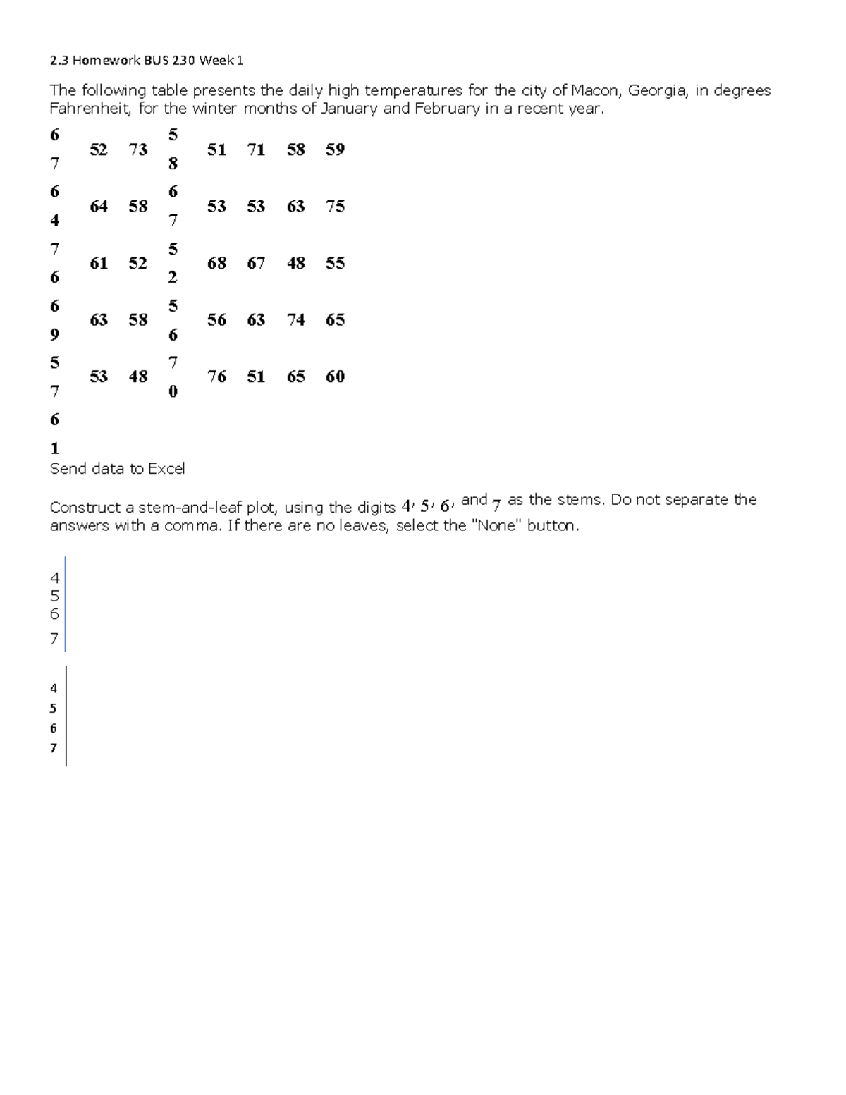 BUS 230 Homework 2 - Questions and answers for Chapter 2 - The ...