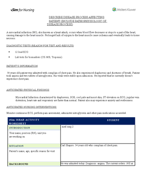 Doris Bowman VSim - Documentation & Guided Reflection Questions - VSim - Doris Bowman - Studocu