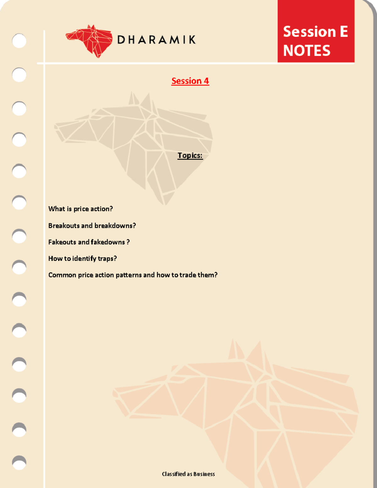Session E Notes - Applied science - Session 4 Topics: What is price ...