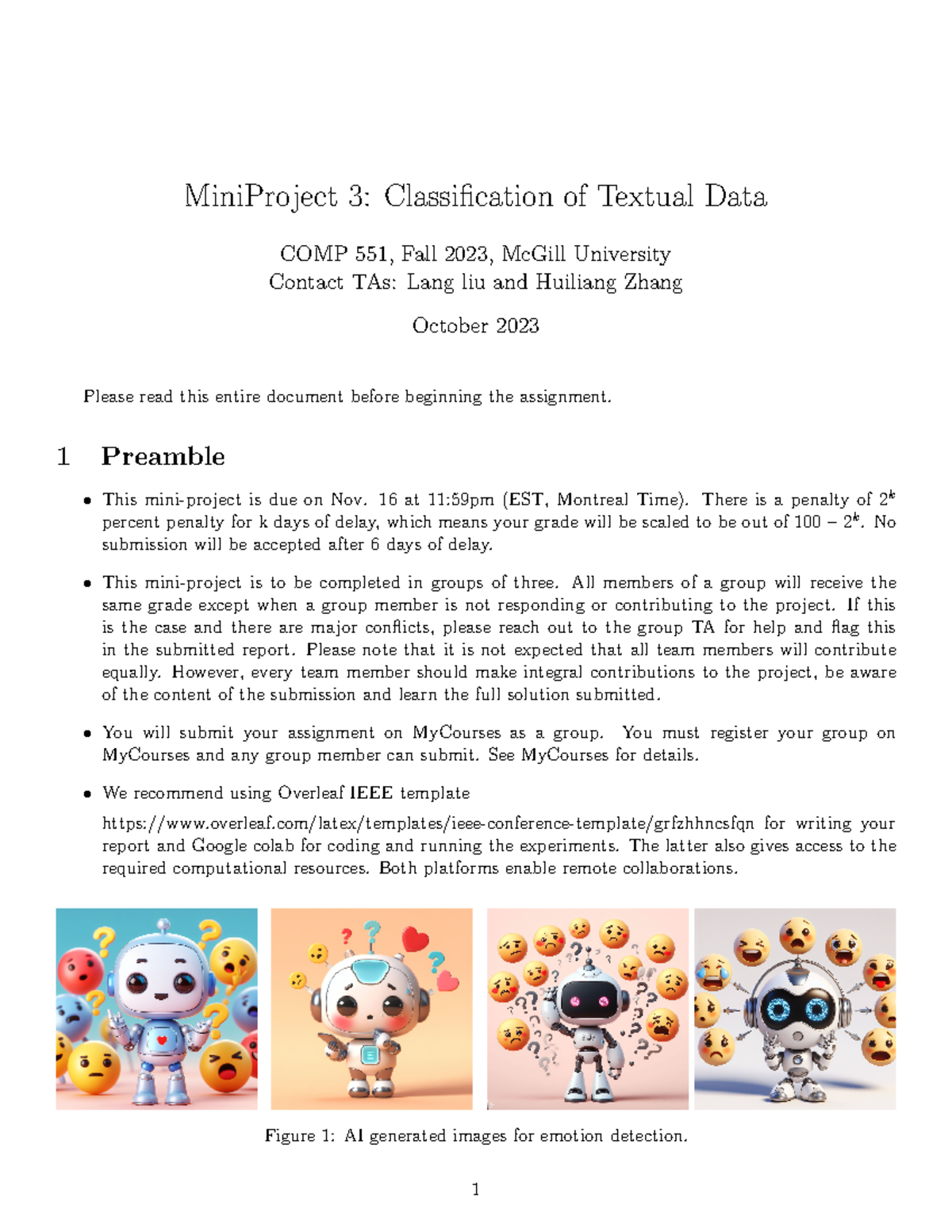 Comp551Assigment3 - MiniProject 3: Classification of Textual Data COMP 551, Fall 2023, McGill ...