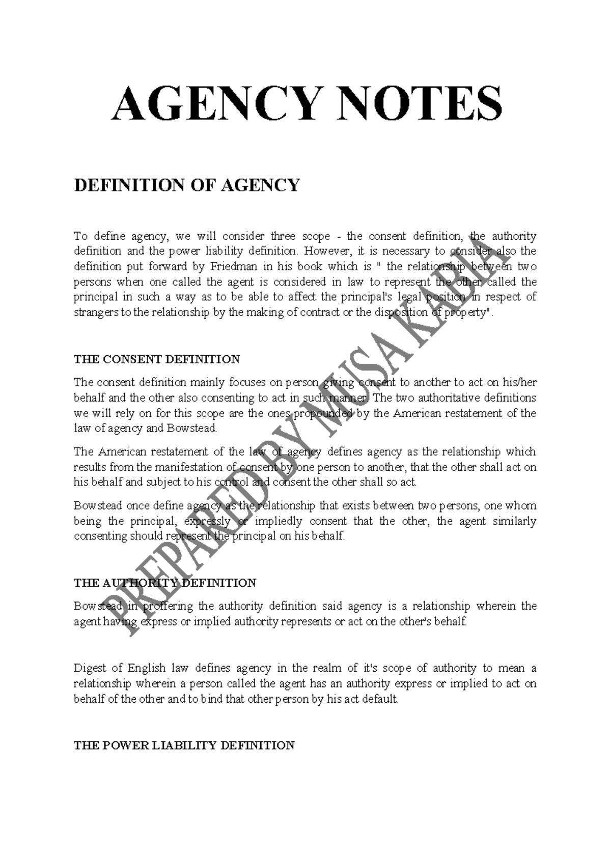 Agency Notes copy - It is good for research purposes - AGENCY NOTES ...