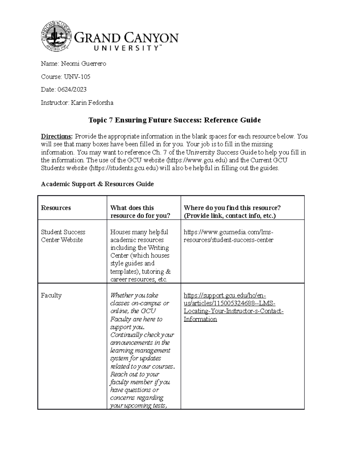 UNV-103-T7-Reference Guide-Online - UNV-105 - GCU - Studocu