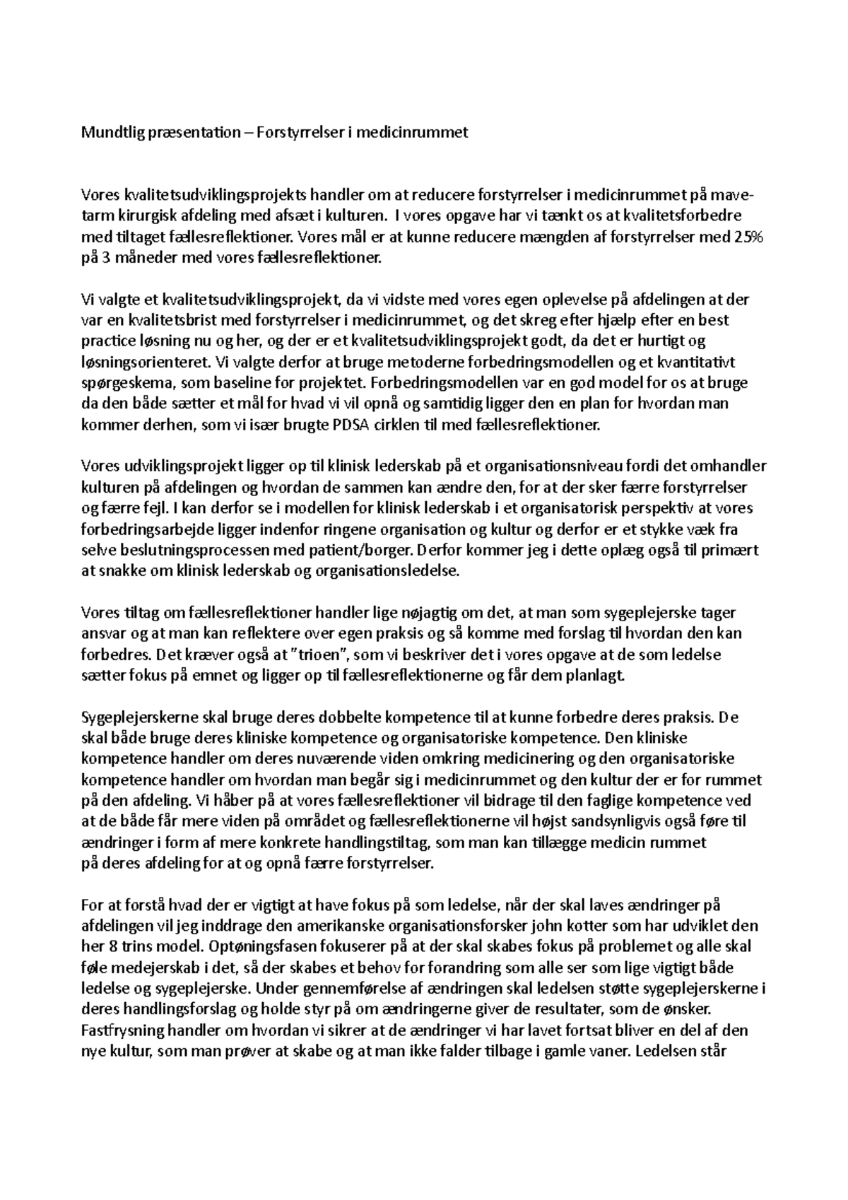 Eksamen 3. semester - Mundtlig præsentation – Forstyrrelser i ...