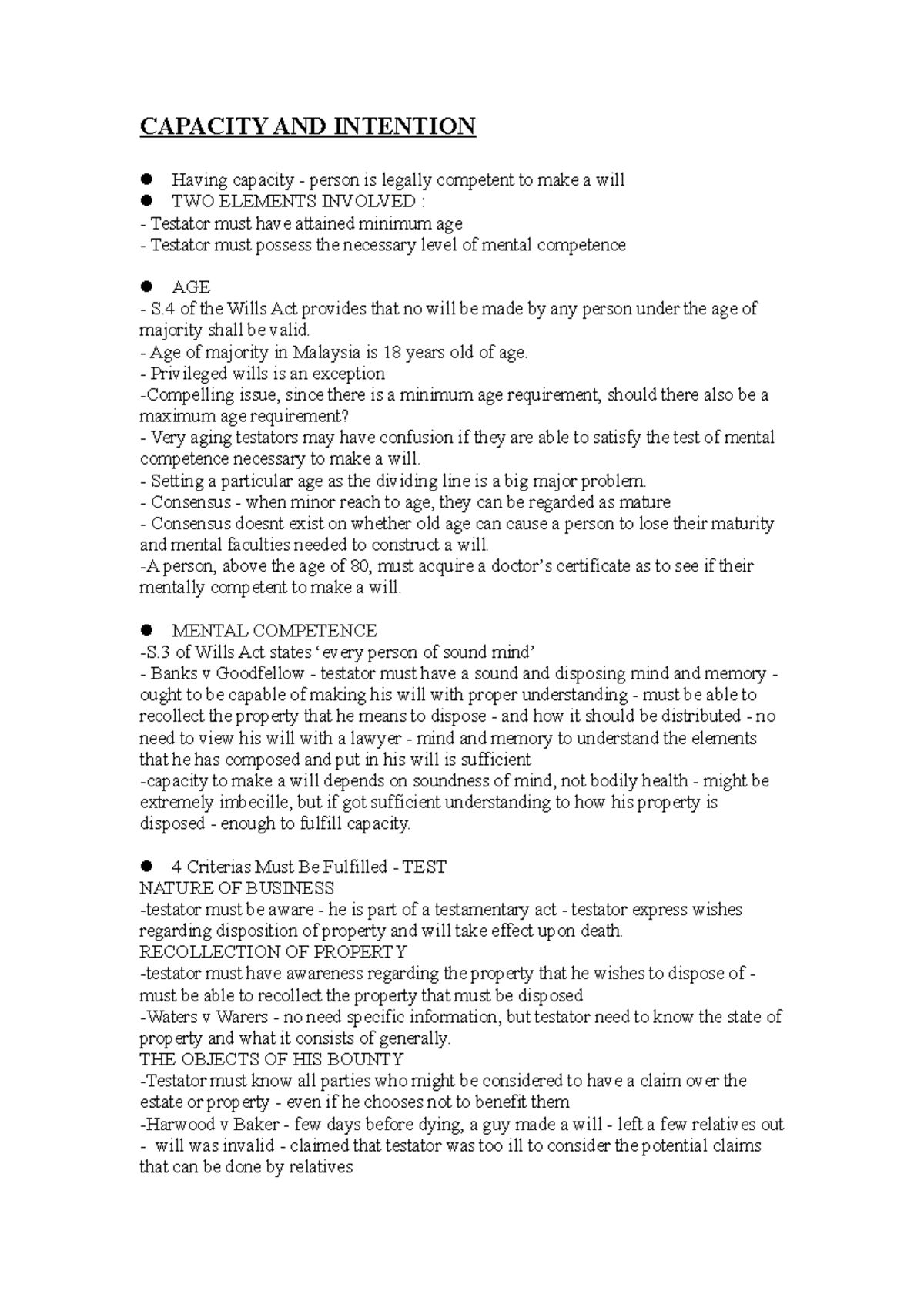 Capacity AND Intention - CAPACITY AND INTENTION Having capacity ...