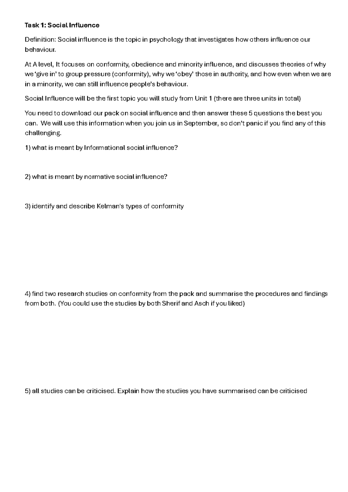 Task 1 - Social Influence - PYBM10034 - Edin - Studocu