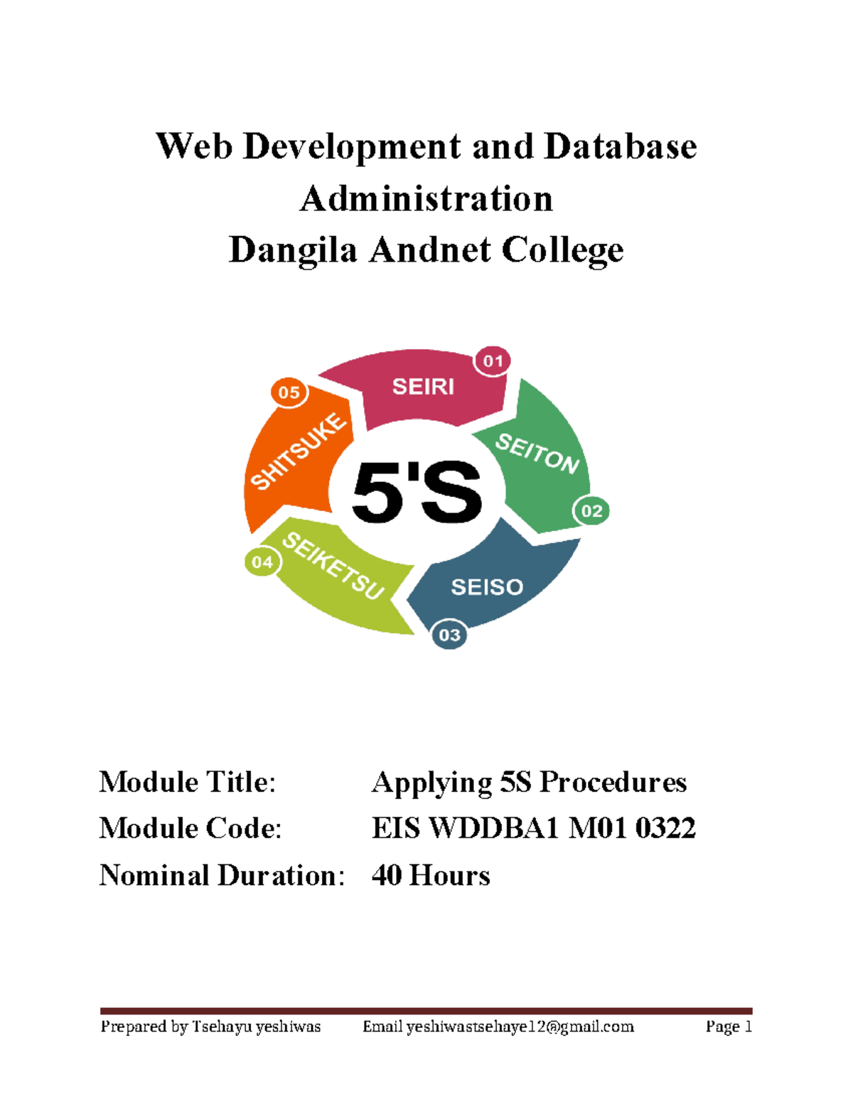 5s Procedur All Chapter 6 - Web Development and Database Administration ...