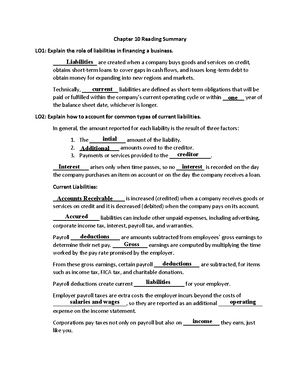 ACCT Chapter 7 Reading Summary(1) - Chapter 7 Reading Summary LO1 ...