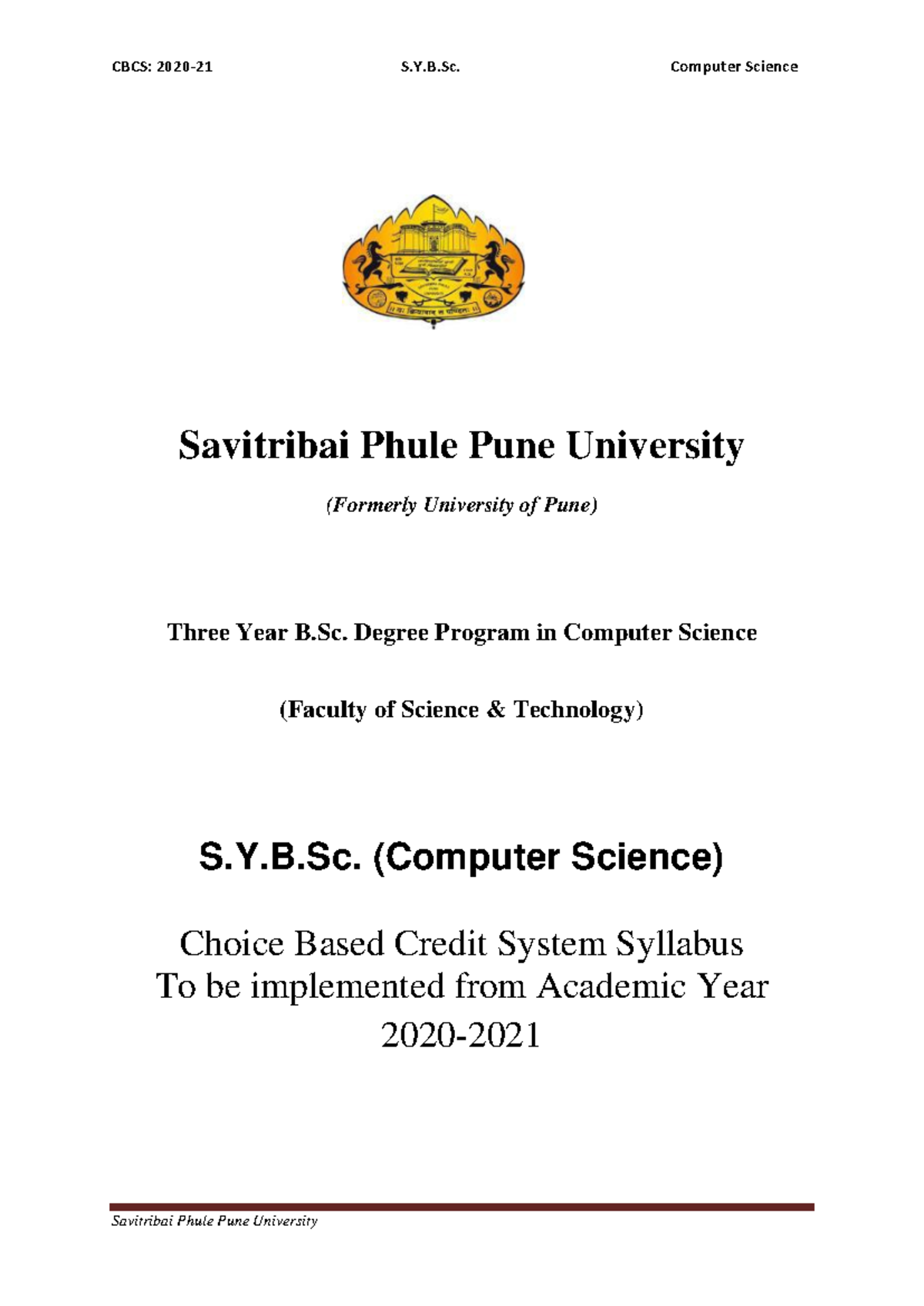 S.Y.B.Sc. (Computer Science) 18 - Savitribai Phule Pune University Savitribai Phule Pune ...