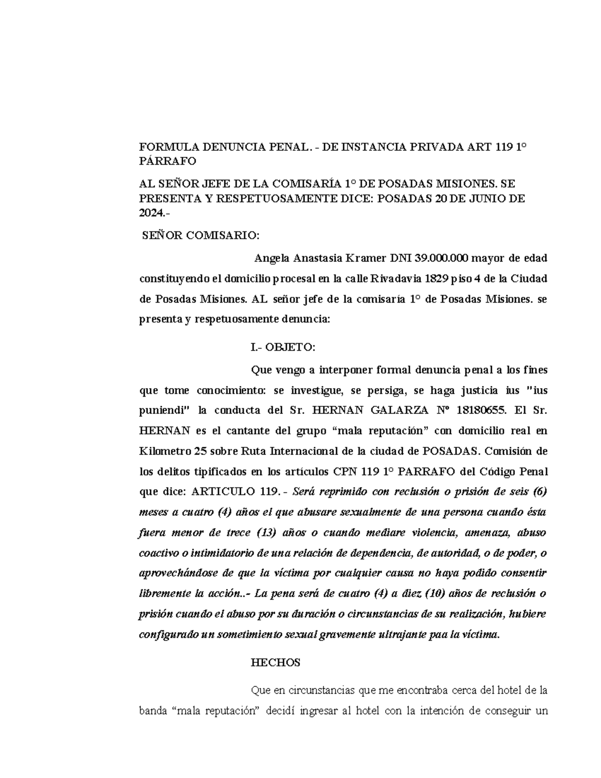 PPA 2 [F2] 2024 - formula denuncia penal completo - FORMULA DENUNCIA ...