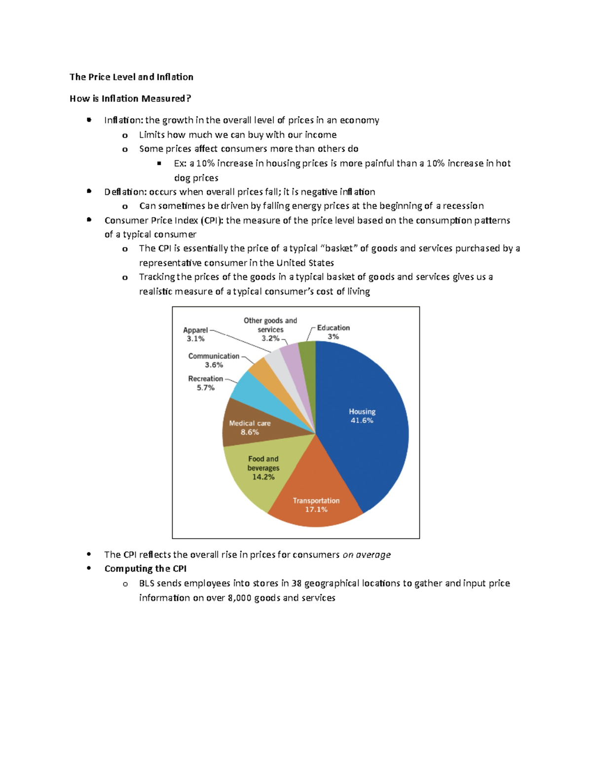 Chapter 8 Textbook Notes (The Price Level and Inflation) - The Price ...