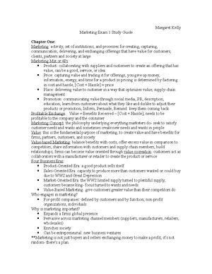 Chapter 1 Study Guide MKT - Exam quizlet/_57zwi4 I have done vocab for ...