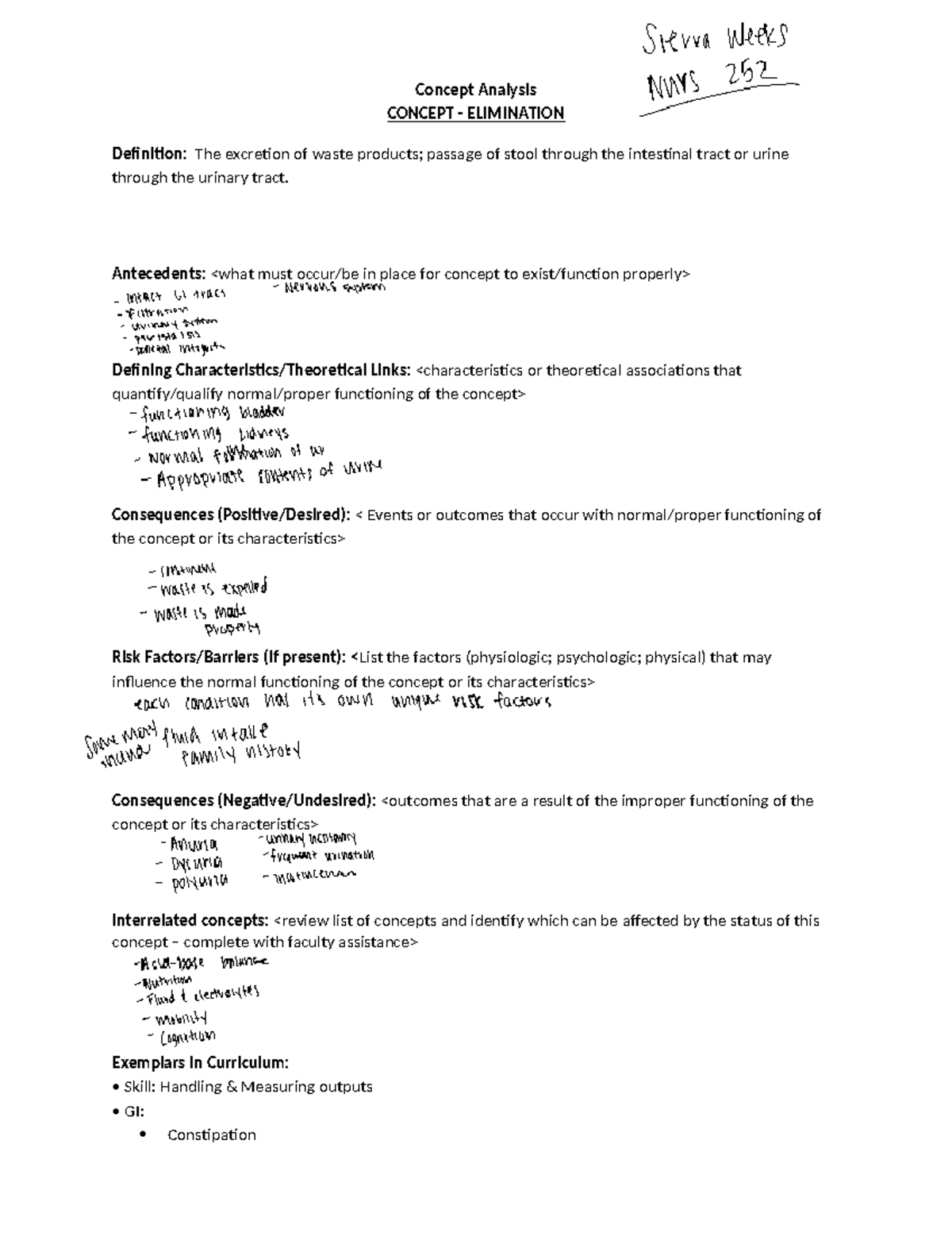 SV Concept Analysis Template Elimination - Concept Analysis CONCEPT ...