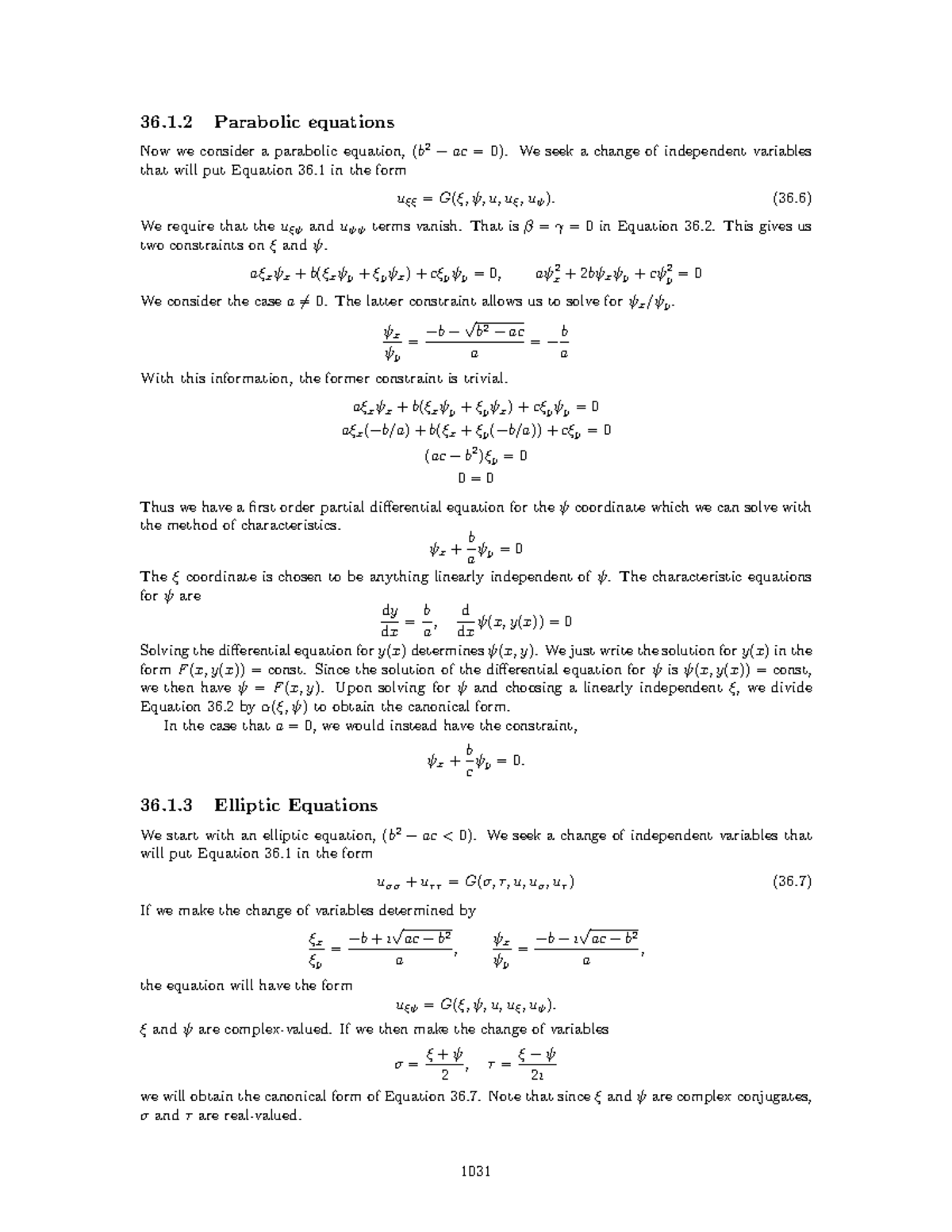 Ref MATH Adv Math Methods Sean Mauch-106 - 36.1 Parabolic equations Now ...