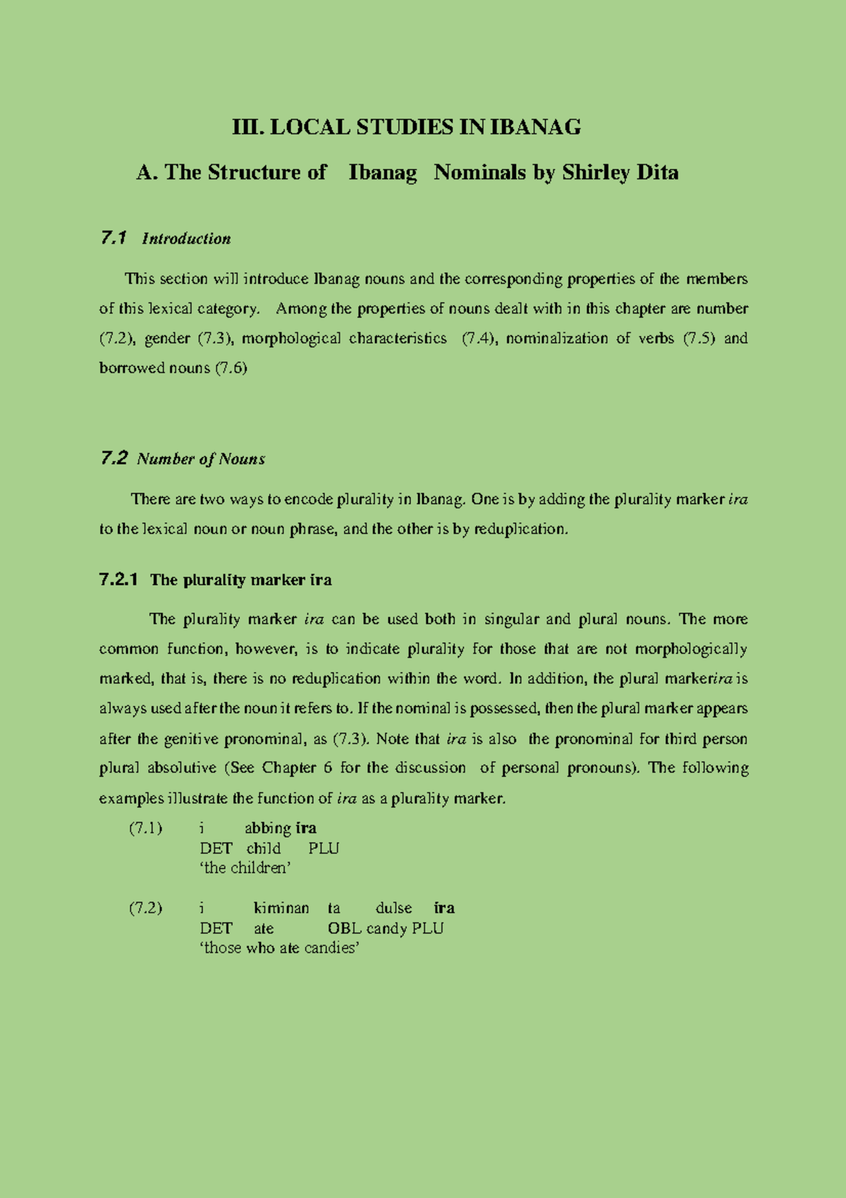 Copy of Chapter III Local Studies in Ibanag (Ibanag Nominals) - III ...