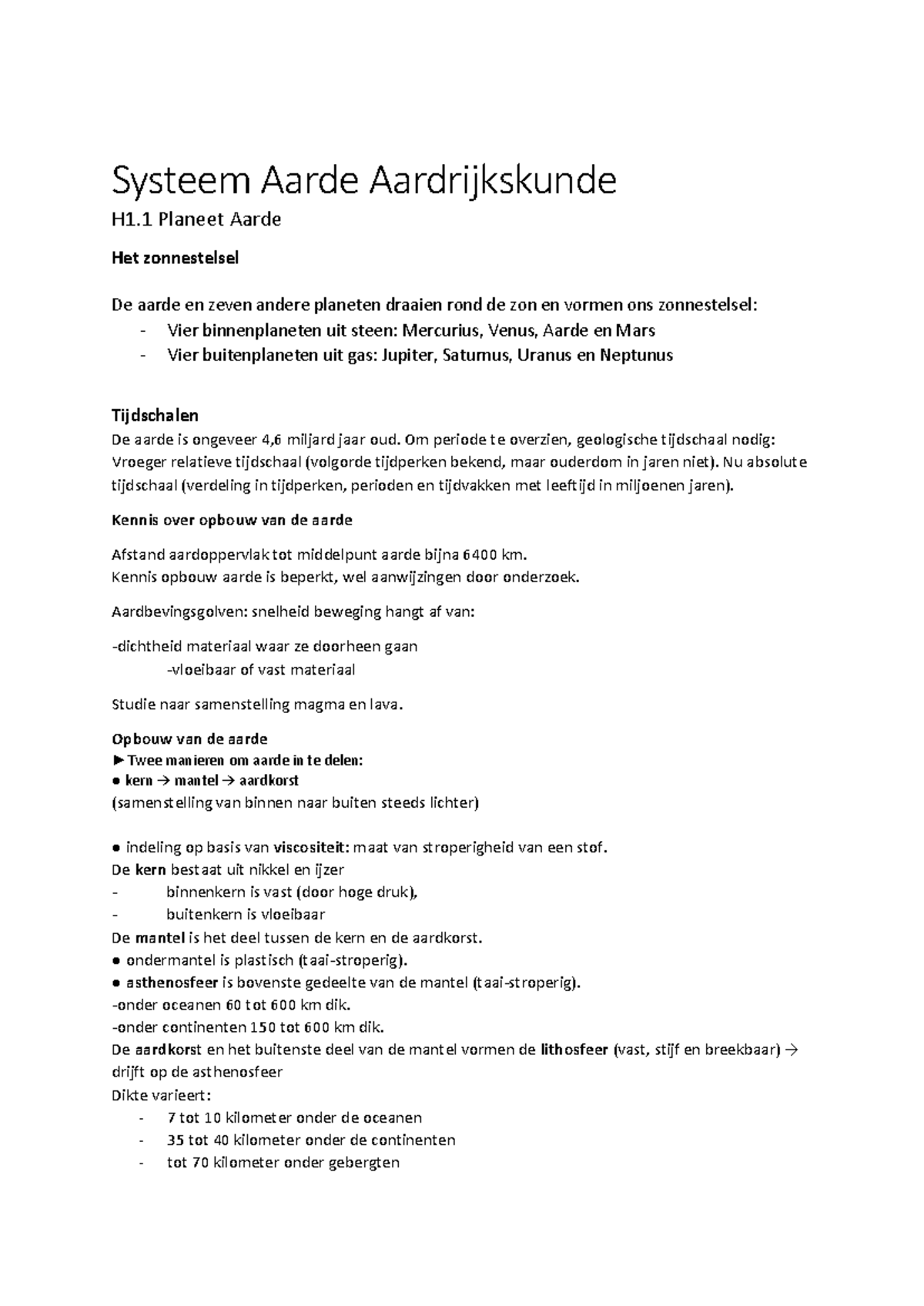 Aardrijkskunde systeem aarde - Systeem Aarde Aardrijkskunde H1 Planeet ...