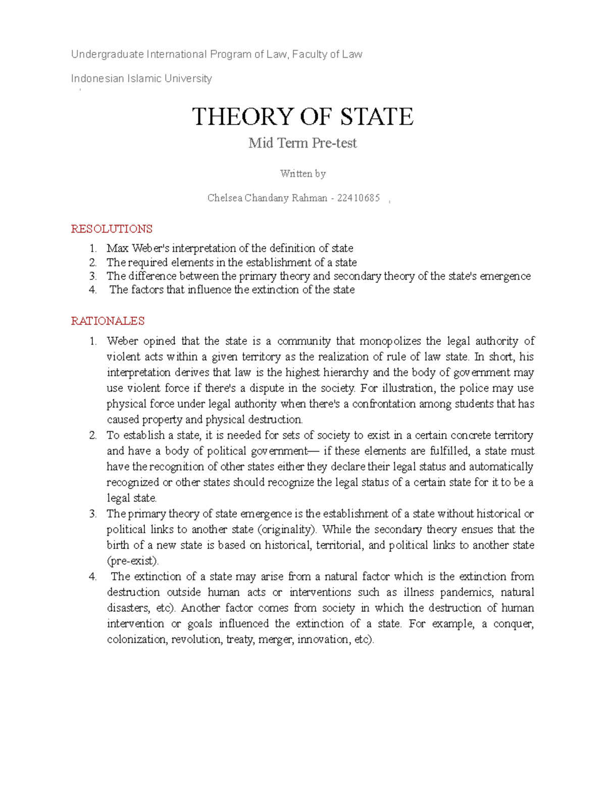 Theory of State 1st Odd Semester Midterm Exam Practice Materials ...