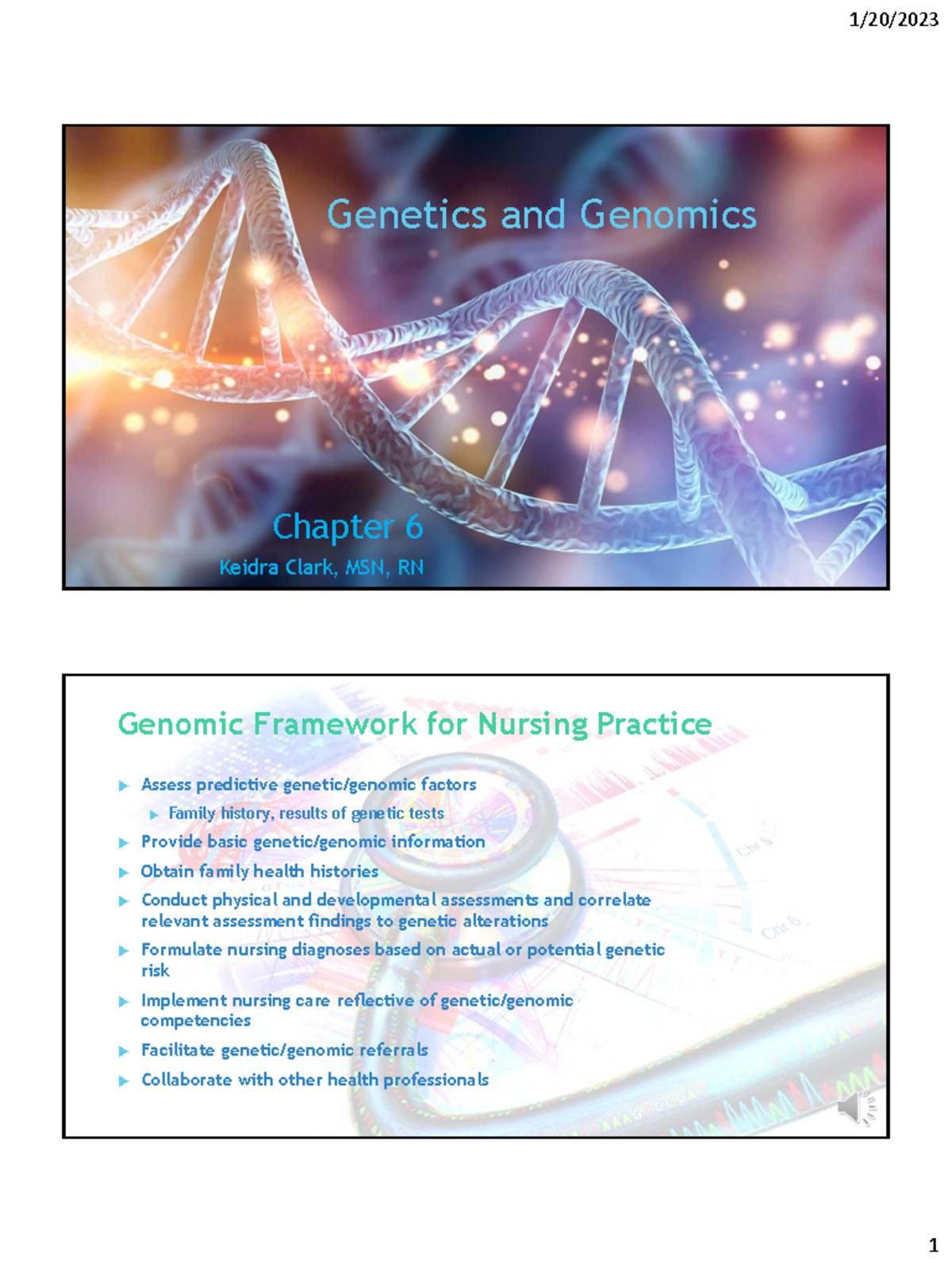 Genetics and Genomics Handout - Ch. 6 - Spring 23 - Genetics and ...