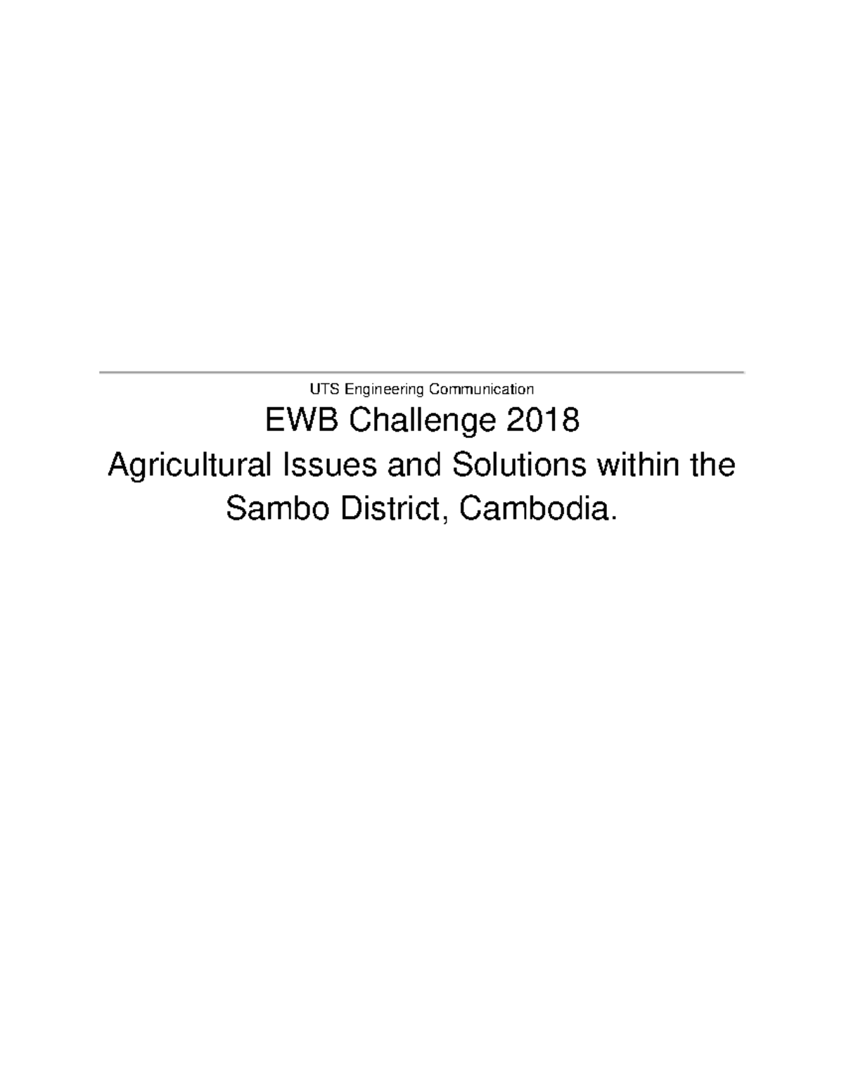 EWB Individual Report Assignment 2aii - UTS Engineering Communication ...