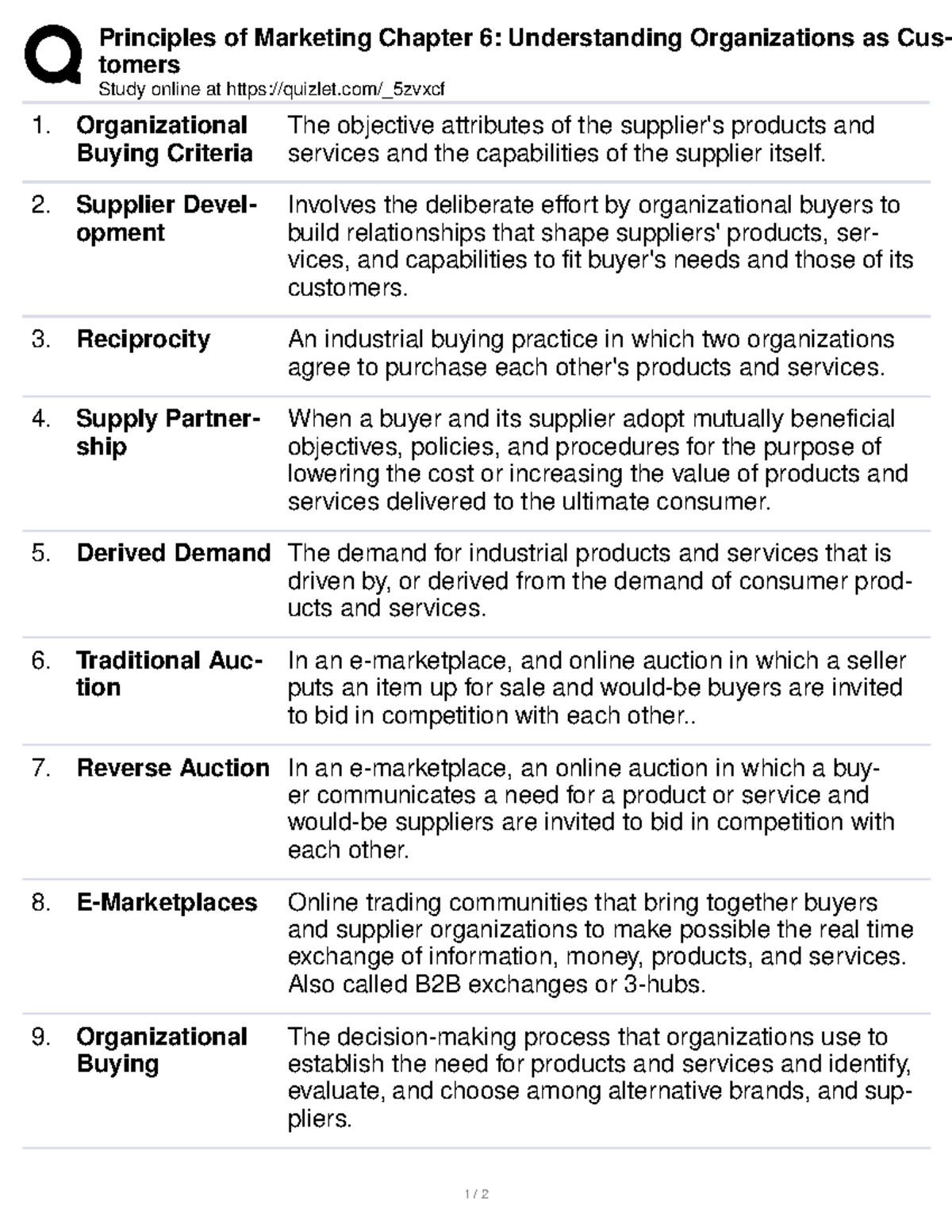 Principles of Marketing Chapter 6 Understanding Organizations as ...