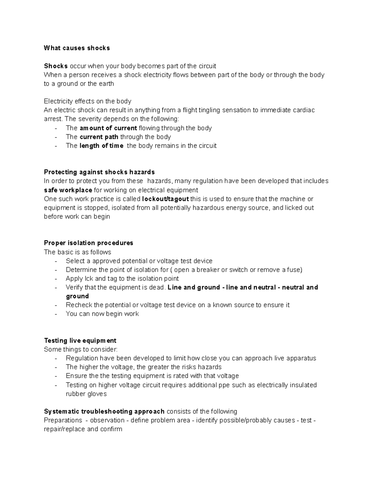 Simutech notes in motors and controls - What causes shocks Shocks occur ...