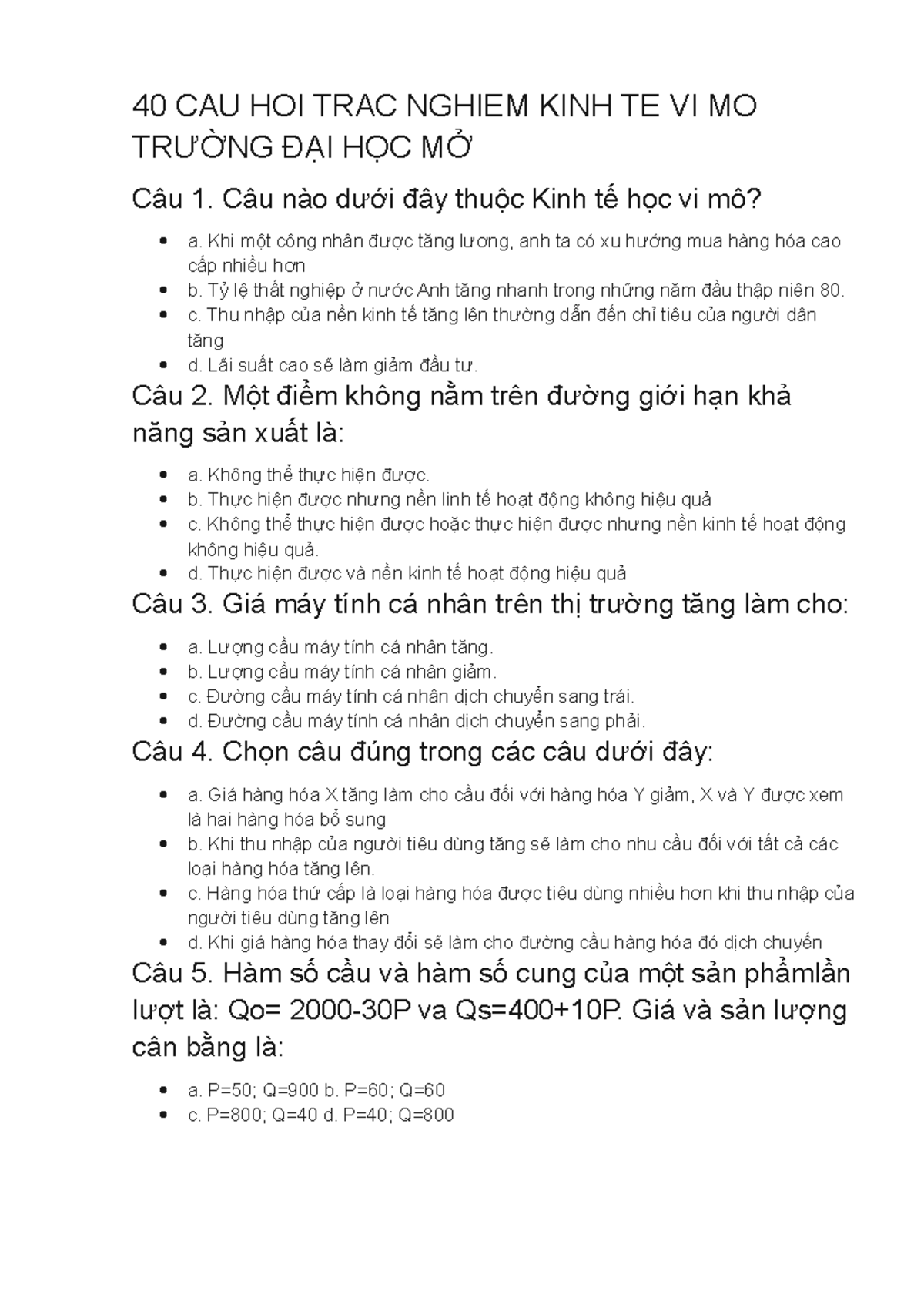 Ktvm - Ktvm - Kinh tế vi mô 1 - Studocu