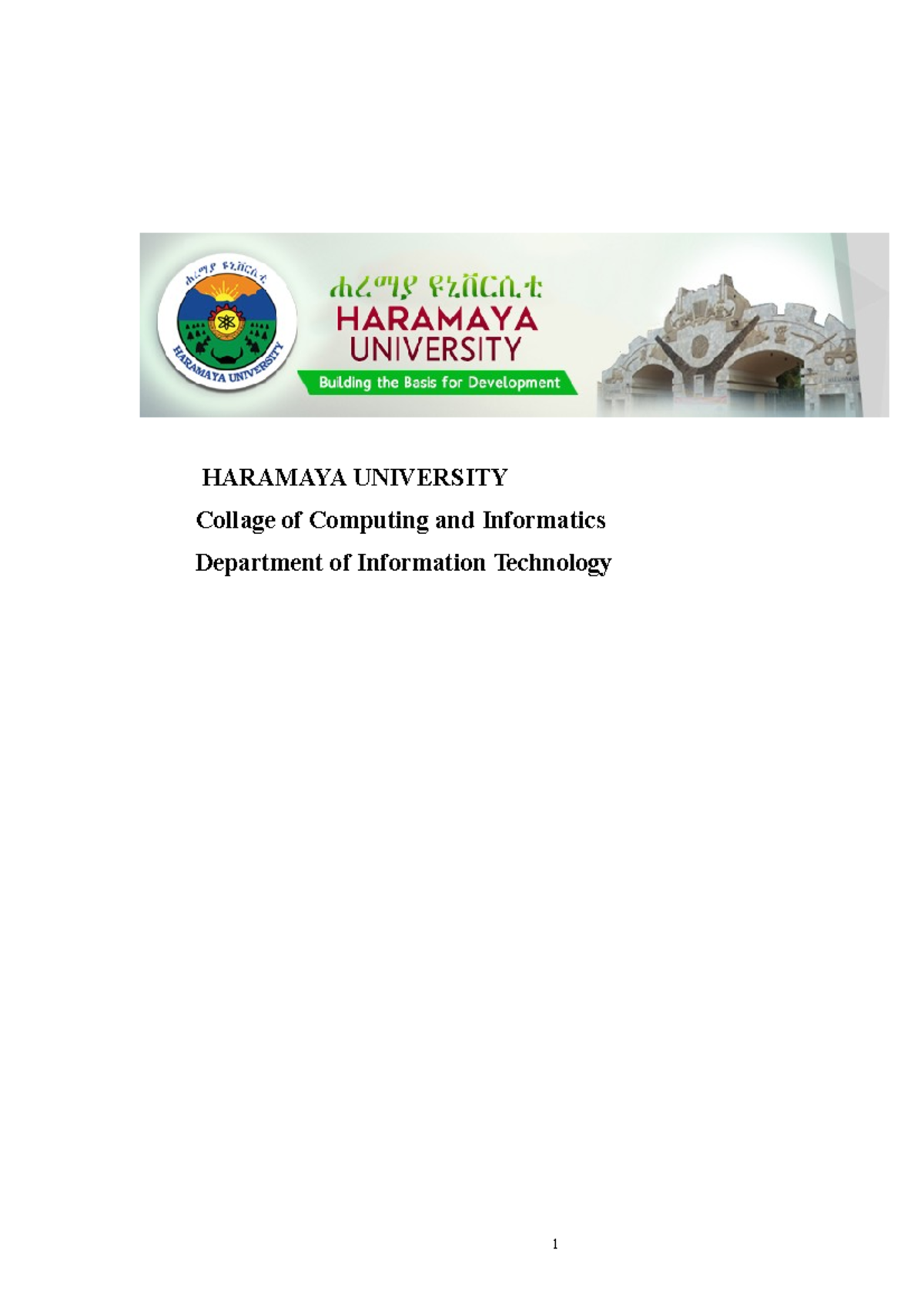 Amsalu Seminar - questions - HARAMAYA UNIVERSITY Collage of Computing and Informatics Department ...