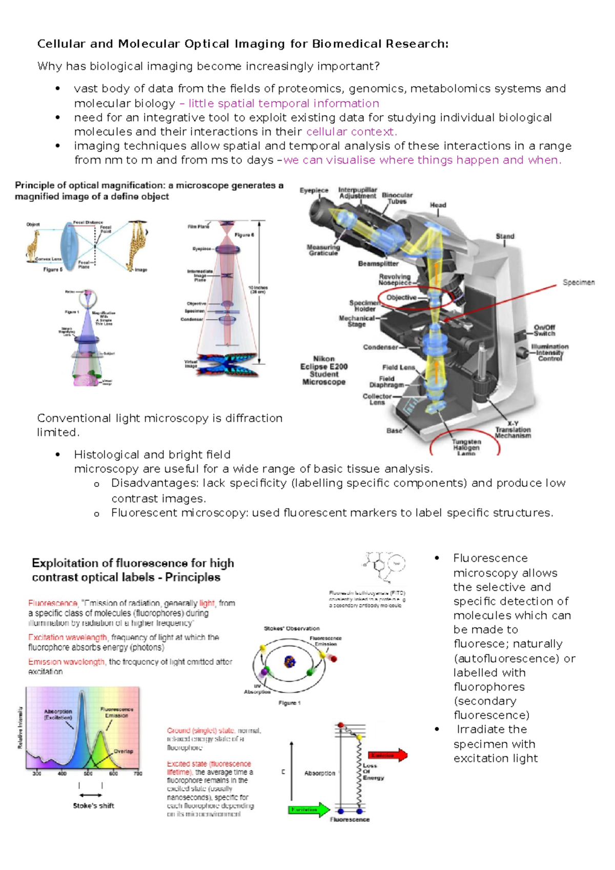 Cellular and Molecular Optical Imaging for Biomedical Research ...