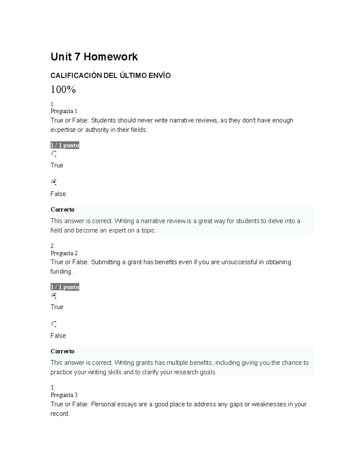Unit 7 Homework 100% - Semana 2 completada - CURSO WITE SCIENCI DE ...