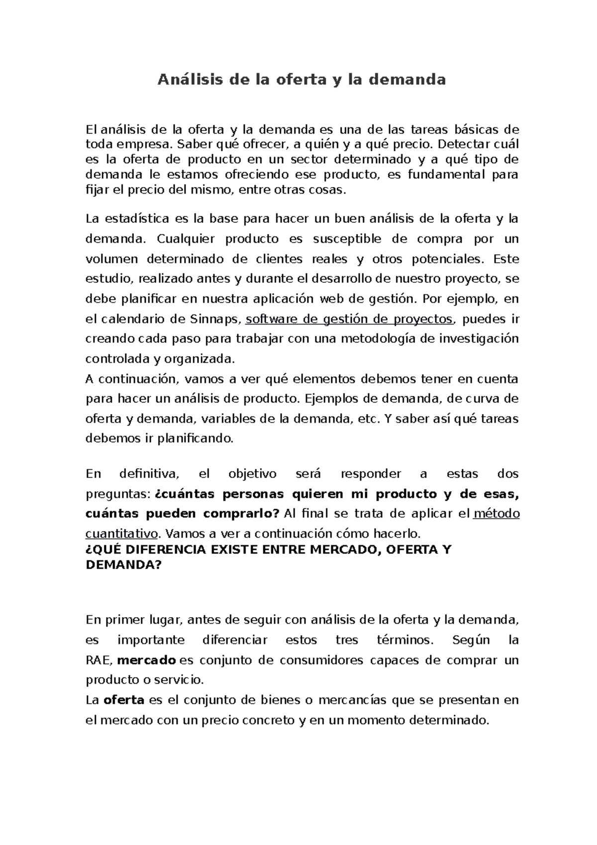 Análisis de la oferta y la demanda - Saber qué ofrecer, a quién y a qué ...