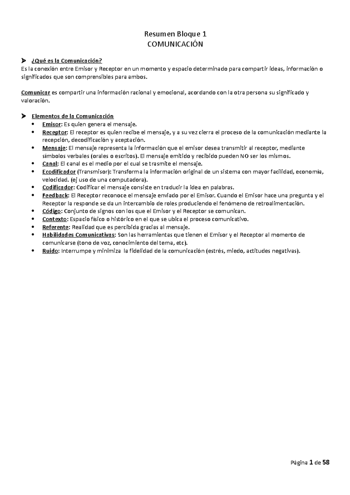 Resumen General DE Tecnica DE Comunicacion-25-09-2021 - Resumen Bloque 1 COMUNICACIÓN ¿Qué es la ...