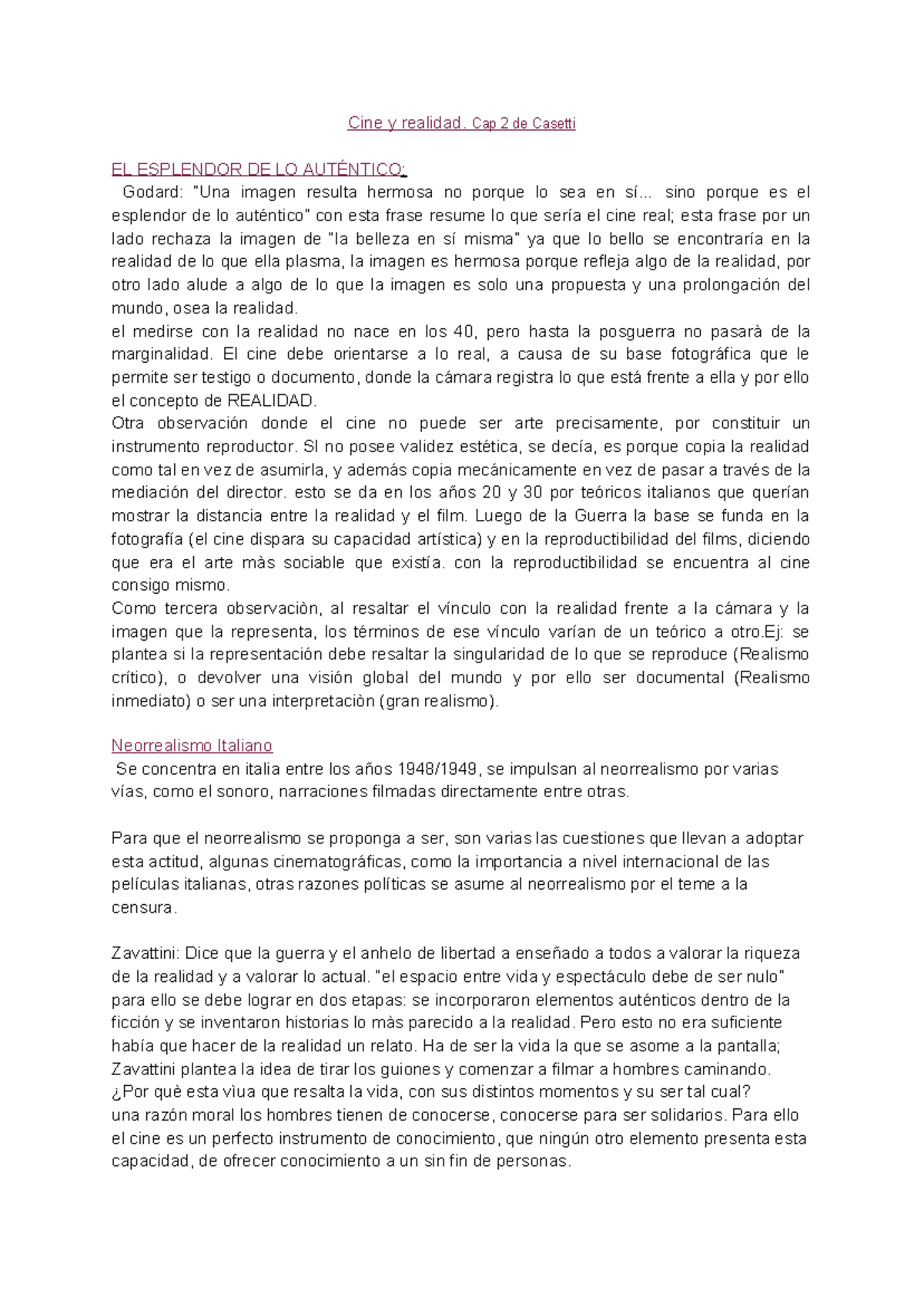 Capitulo 2 casetti - cine y realidad - Cine y realidad. Cap 2 de ...