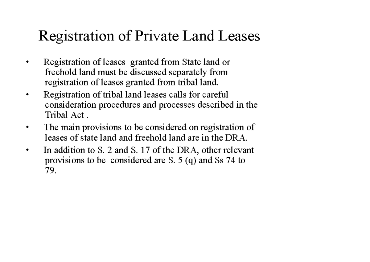 3.2 Registration of Private Land Leases - Registration of Private Land ...